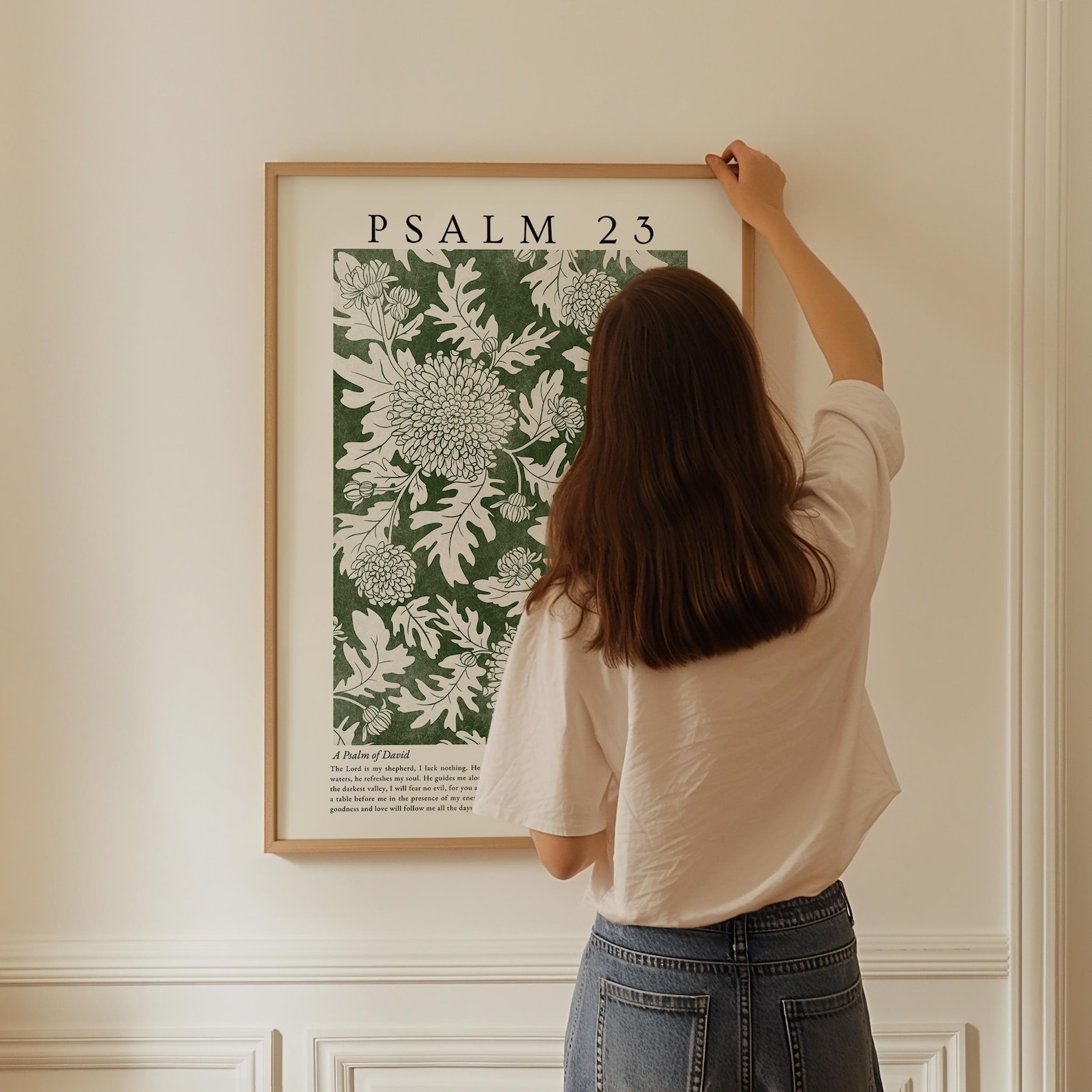 Green Scripture Flower Market Print Minimalist Floral Christian Poster ...