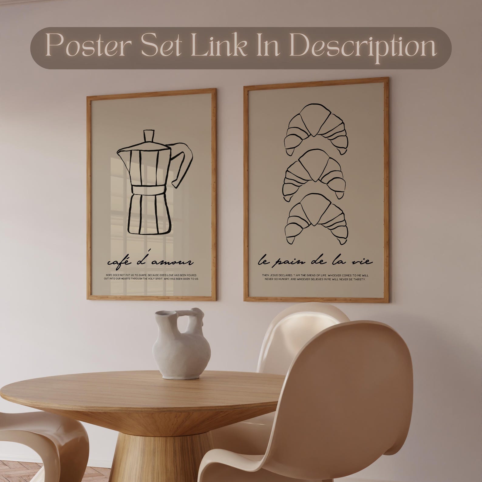 Trendy Christian Kitchen Wall Art Minimalist Bible Verse Coffee Print ...