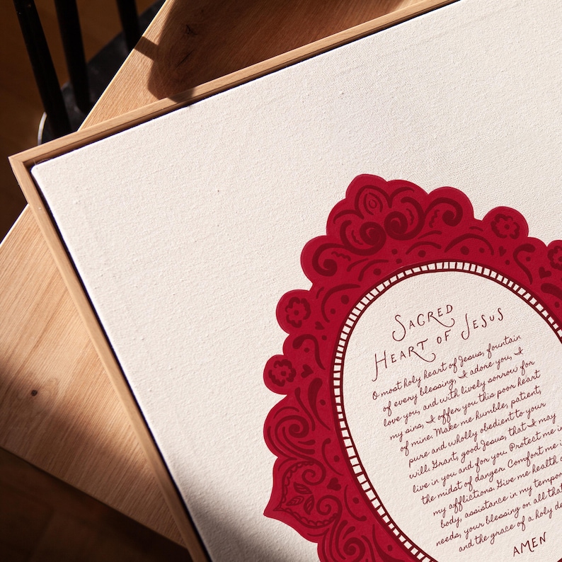 Sacred Heart of Jesus Prayer Printable Wall Art- Modern Catholic ...