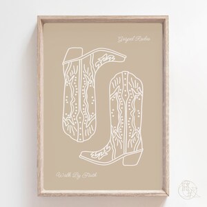 Walk by Faith Christian Western Cowgirl Boots Poster, Modern Bible ...