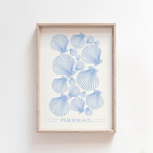 Modern Christian Poster Set of 2 Abstract Ocean Waves Wall Art, Trendy ...