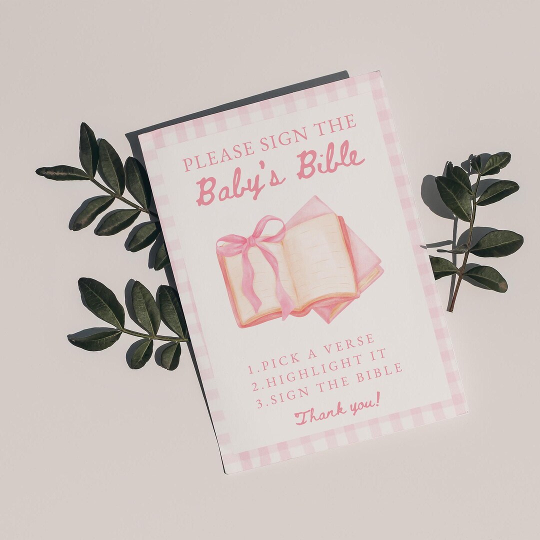 Sign Baby's Bible Christian Baby Shower Activity Religious Mom ...
