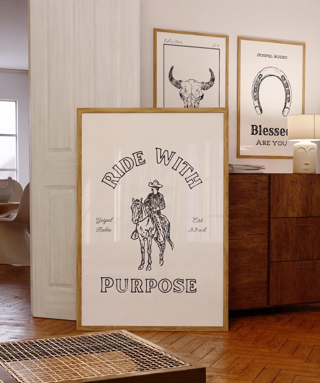 Western Christian Wall Art Vintage Scripture Artwork B&W Minimalistic ...