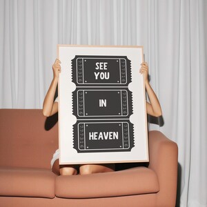 Retro Christian Wall Art Vintage Ticket to Heaven Print Aesthetic Bible ...