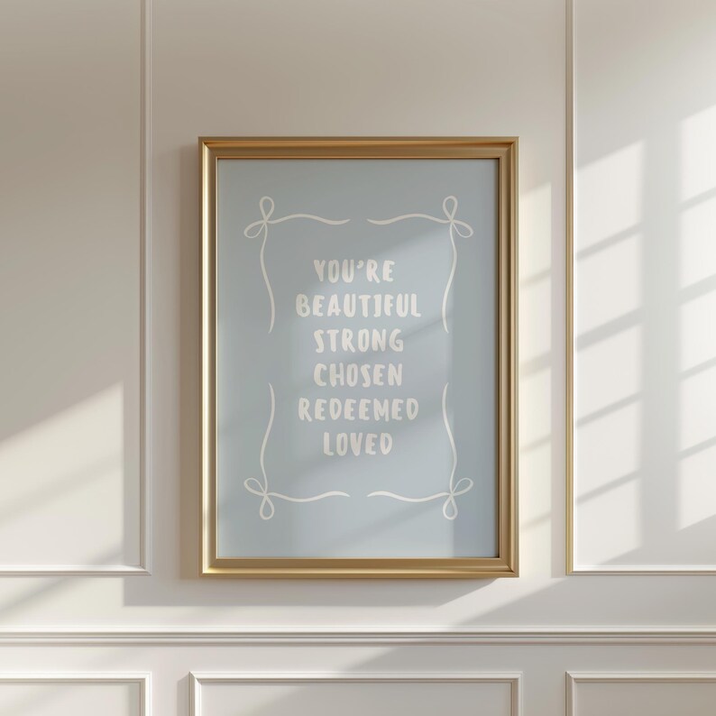 Daily Bible Verse Affirmation Poster Motivational Quote Print Coquette ...