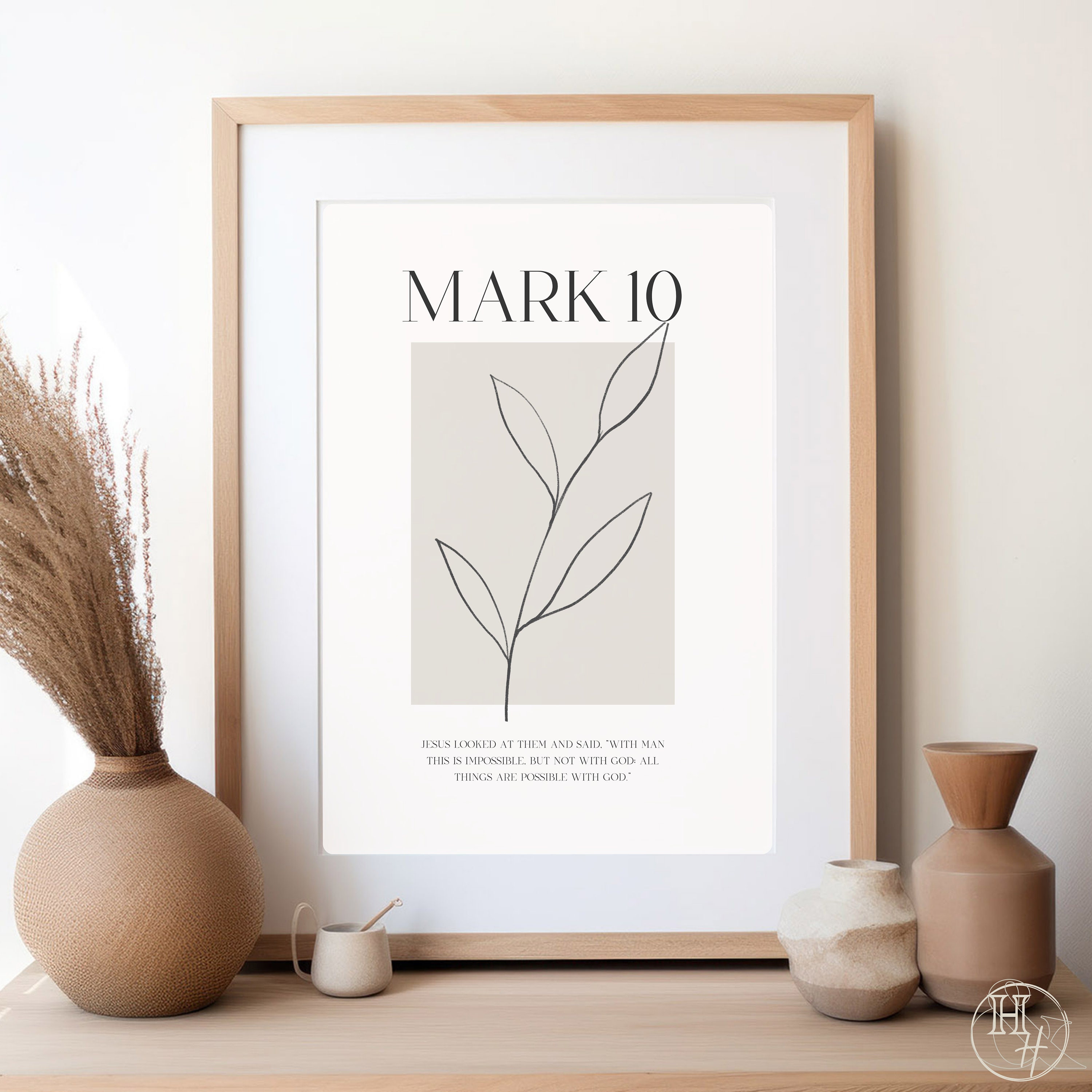 Set of 4 Bible Verse Prints, Modern Scripture Art, Botanical Bible ...