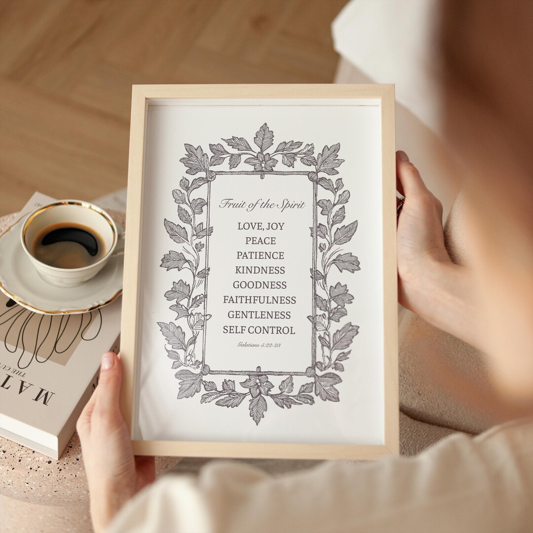 Vintage Fruit of the Spirit Printable Wall Art Modern Christian Print ...