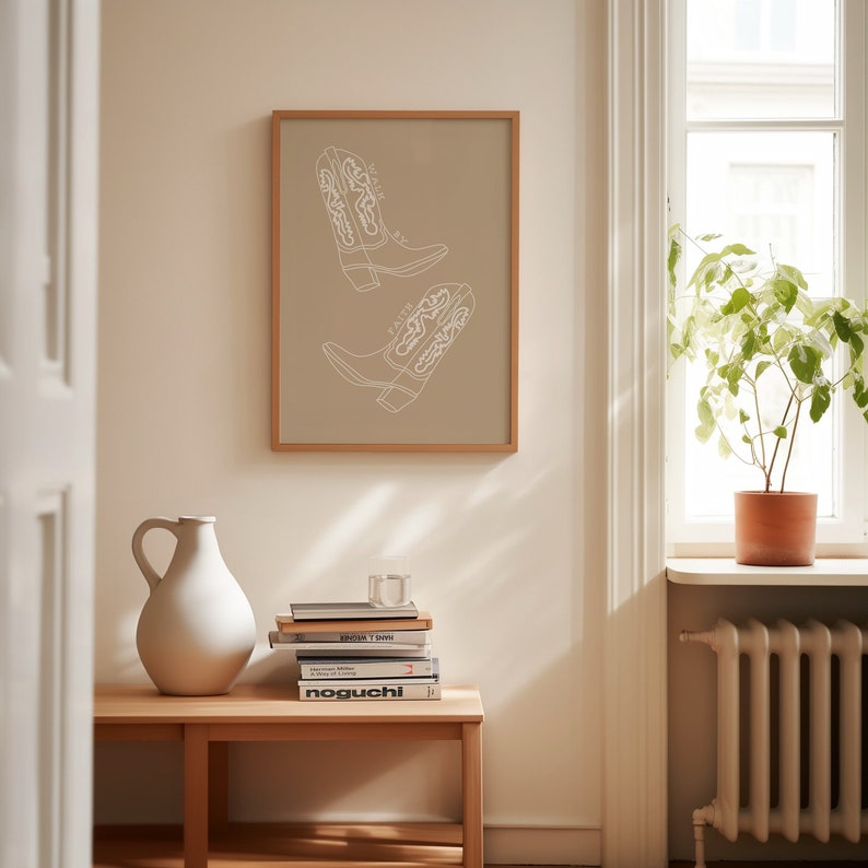 Walk by Faith Christian Western Wall Art, Cowgirl Boots Poster, Faith ...