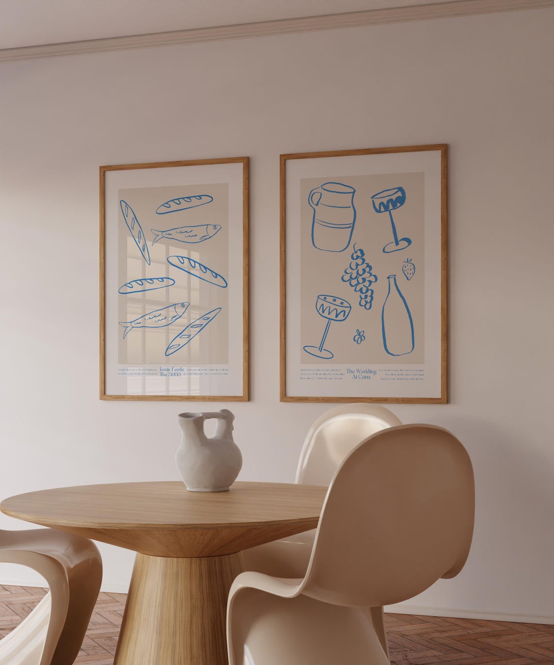 Christian Wall Art Set of 2 Jesus Feeds the 5000 Wedding at Cana ...