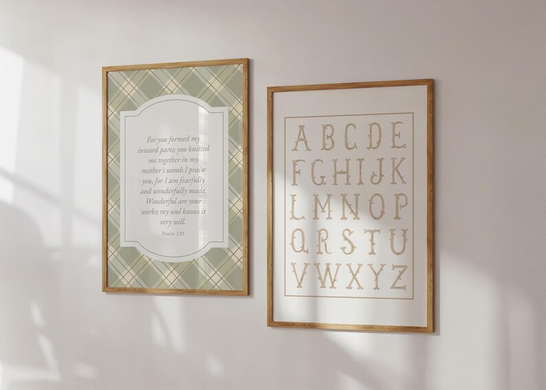 Woodland Forest Bible Verse Nursery Gallery Wall Set of 6 Christian ...