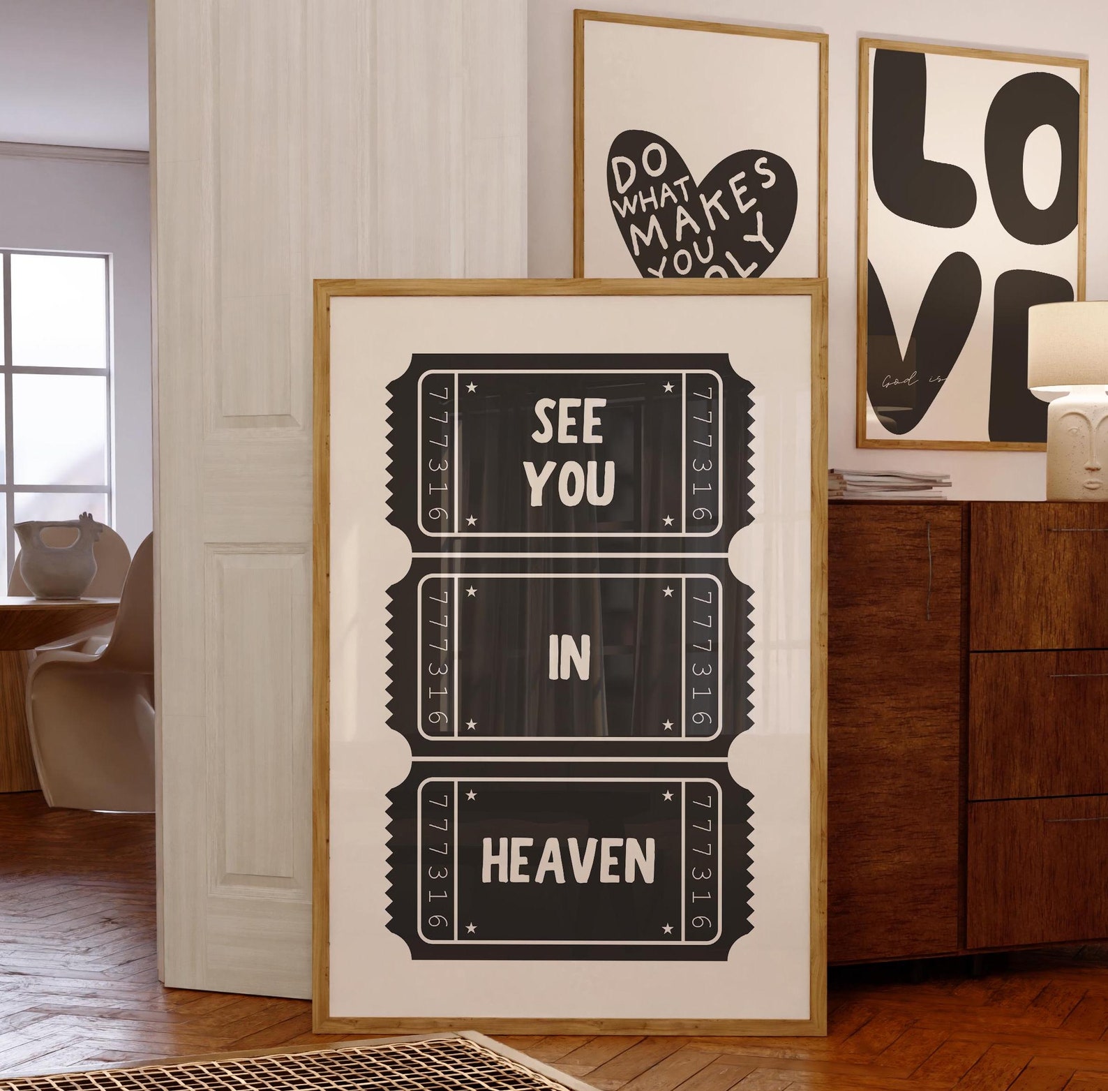 Retro Christian Wall Art Vintage Ticket to Heaven Print Aesthetic Bible ...