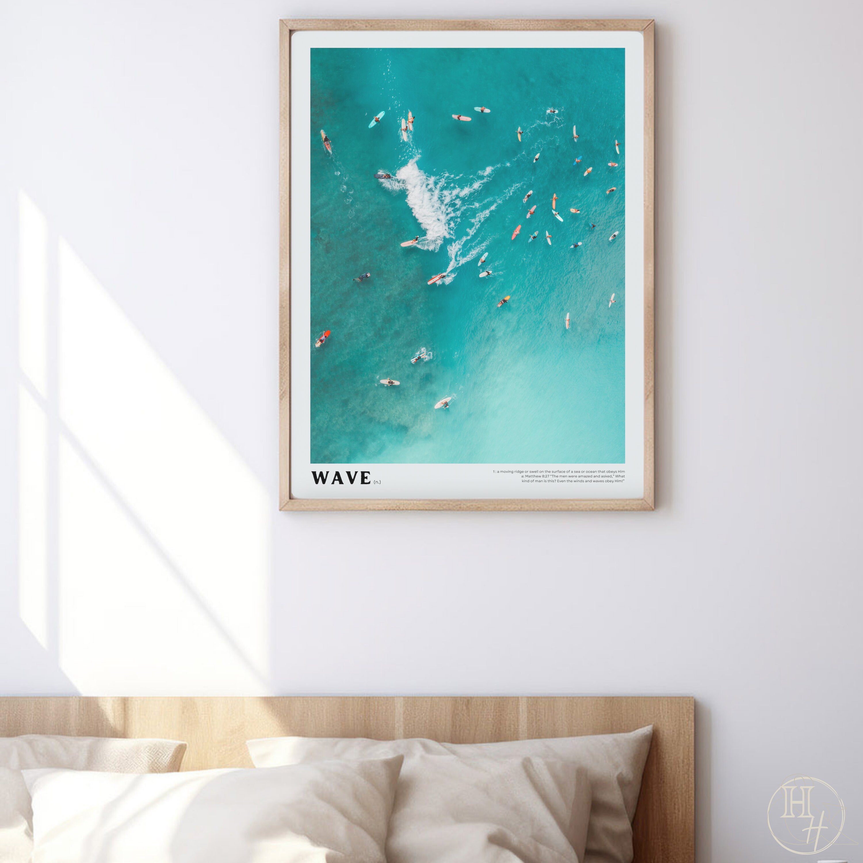 Christian Waves Poster Beach Home, Surfing Wall Art Dorm Room, Ocean ...