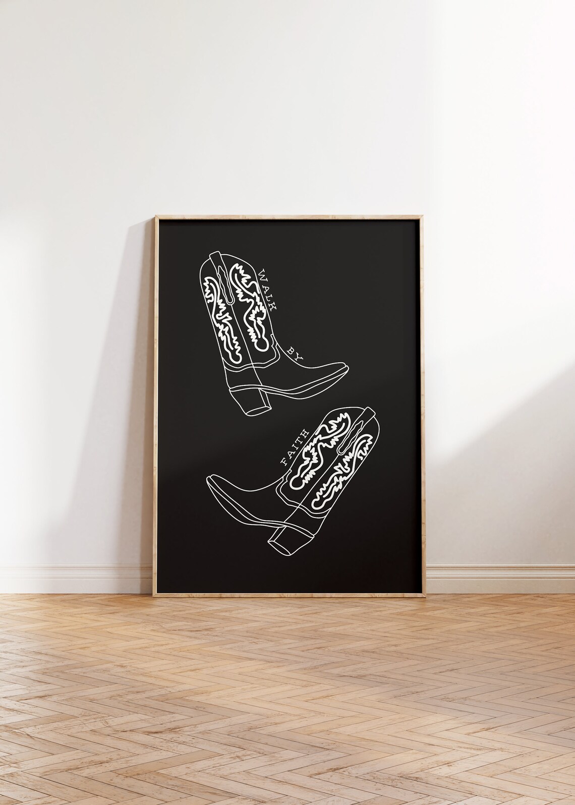 Western Christian Poster Set of 3 Black and White Modern Christian Art ...