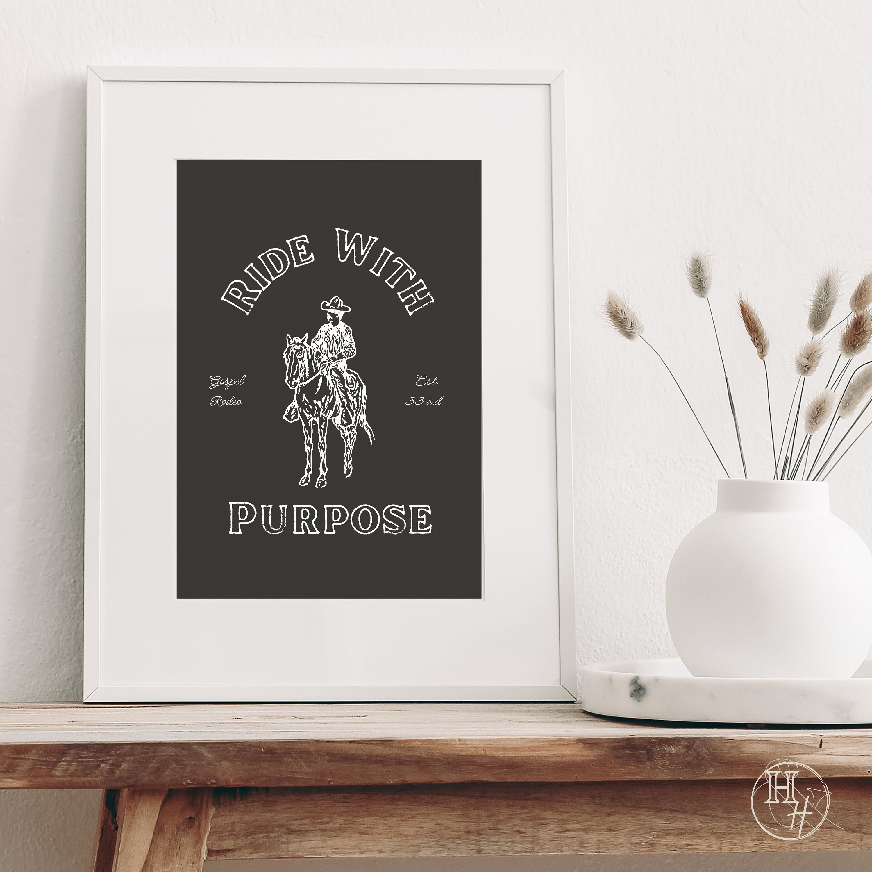 Christian Cowboy Vintage Poster, Western Wall Decor Bible Verse Print ...