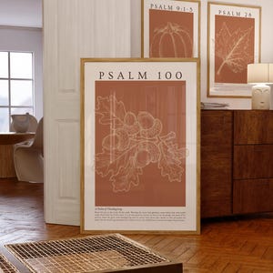 Modern Fall Bible Verse Art Set of 3 Christian Posters Psalm Minimalist ...