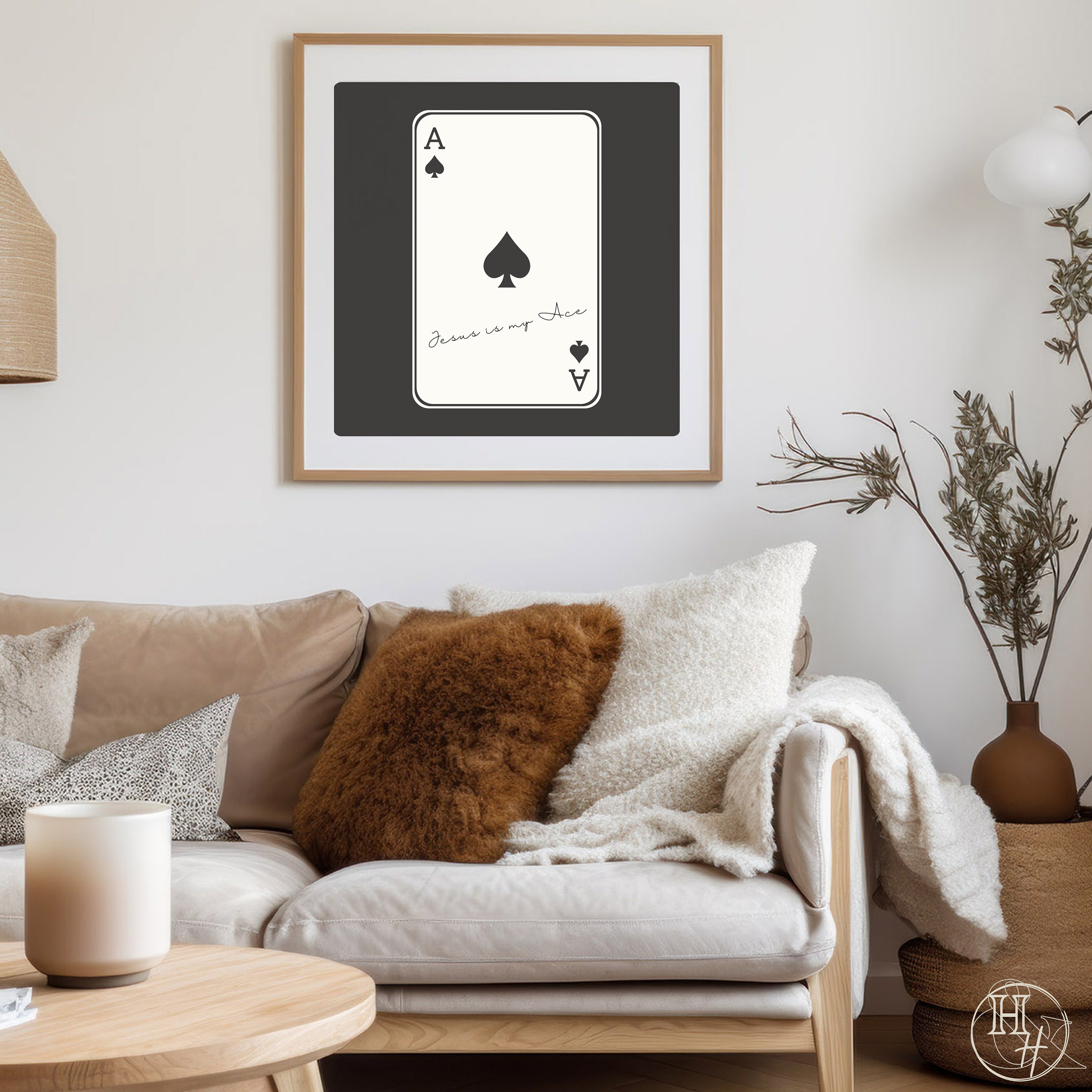 Christian Playing Card Poster Apartment Decor, Jesus Printable Wall Art ...