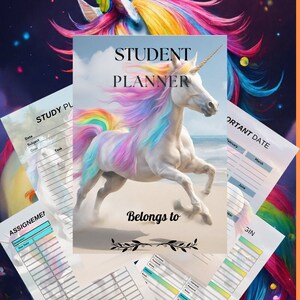 Student Planner- Unicorn Edition - Etsy