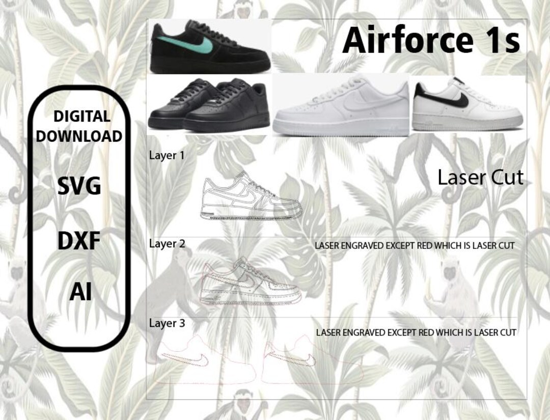 Jordan Laser Cut Files | Airforce 1s - Etsy