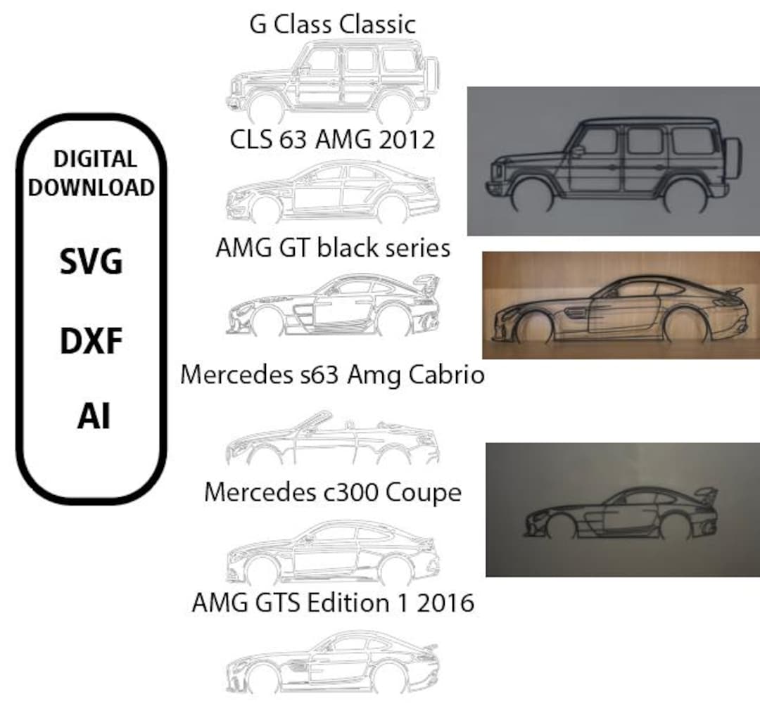 Mercedes Amg Laser Cut Files - DXF, SVG, AI - Etsy