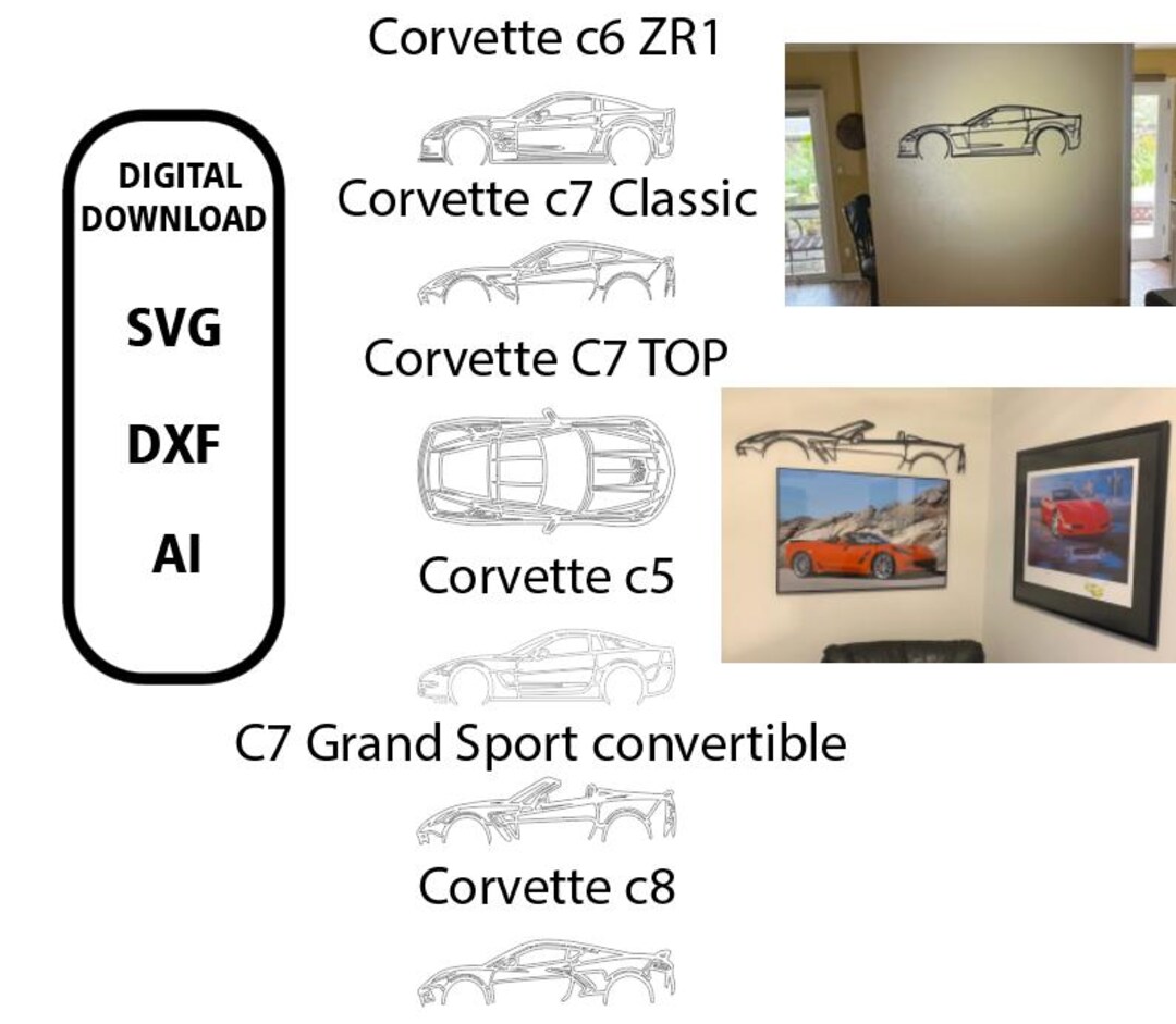 Corvette Laser Cut Files – DXF, SVG, AI | Cnc & Laser Cutting Designs ...