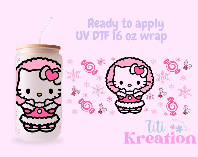 UV Dtf Ready to Apply| Physical Product| Hello Kitty Christmas Cup Wrap ...
