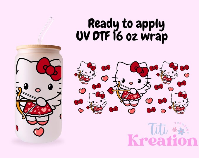 UV Dtf Ready to Apply| Physical Product| Hello Kitty Valentines Cup ...