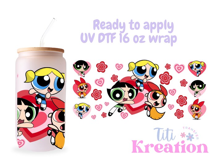 UV Dtf Wrap Ready to Applyphysical Product Powerpuff Cup Wrapdoll UV ...