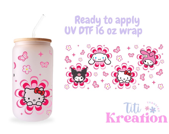 UV Dtf Ready to Apply| Physical Product| Hello Kitty Cup Wrap| Kawaii ...