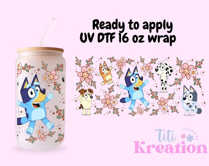 UV Dtf Wrap Ready to Apply|blue Dog Dtf |physical Product| UV Dtf Cup ...