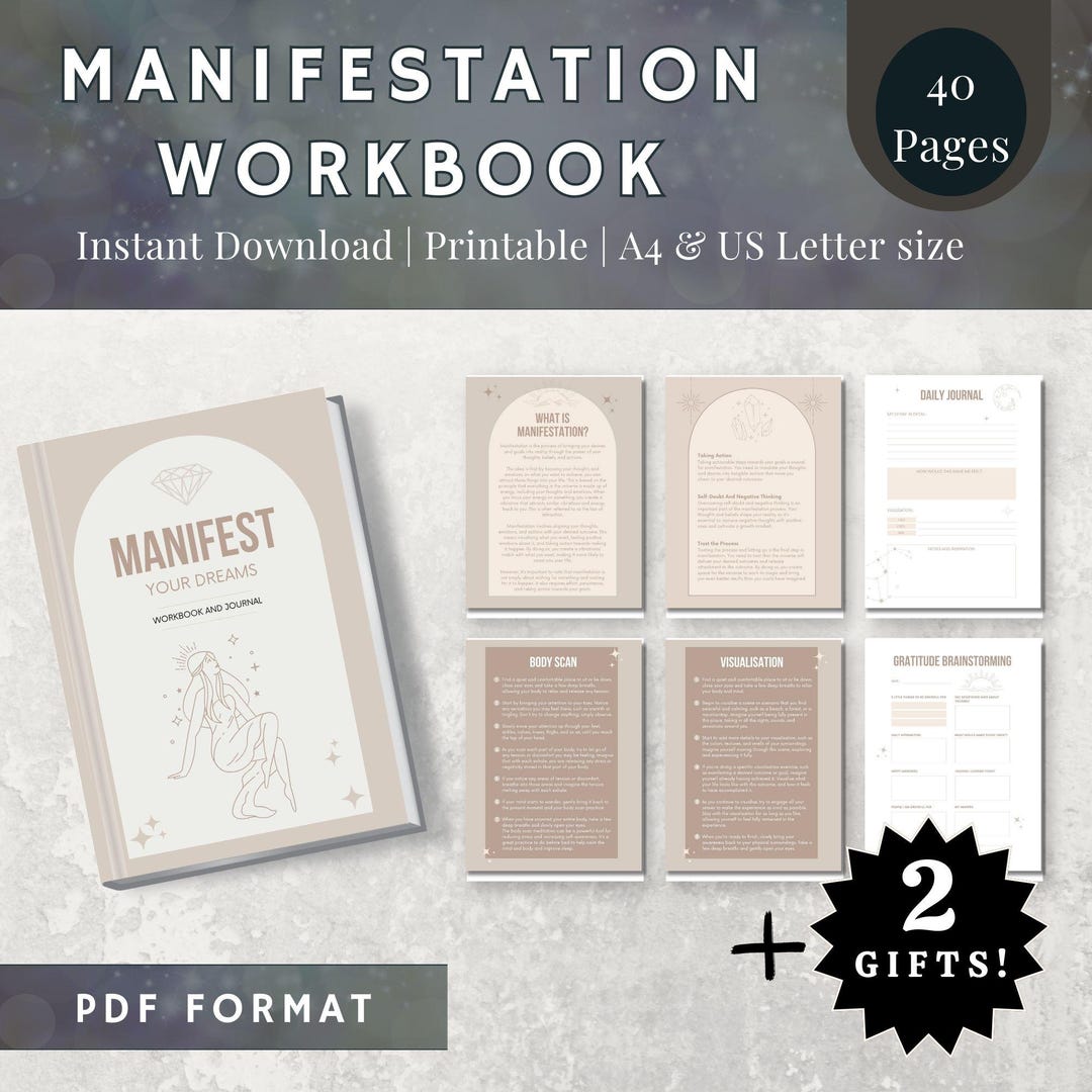Manifestation Planner Journal Printable | Gratitude, Law of Attraction ...