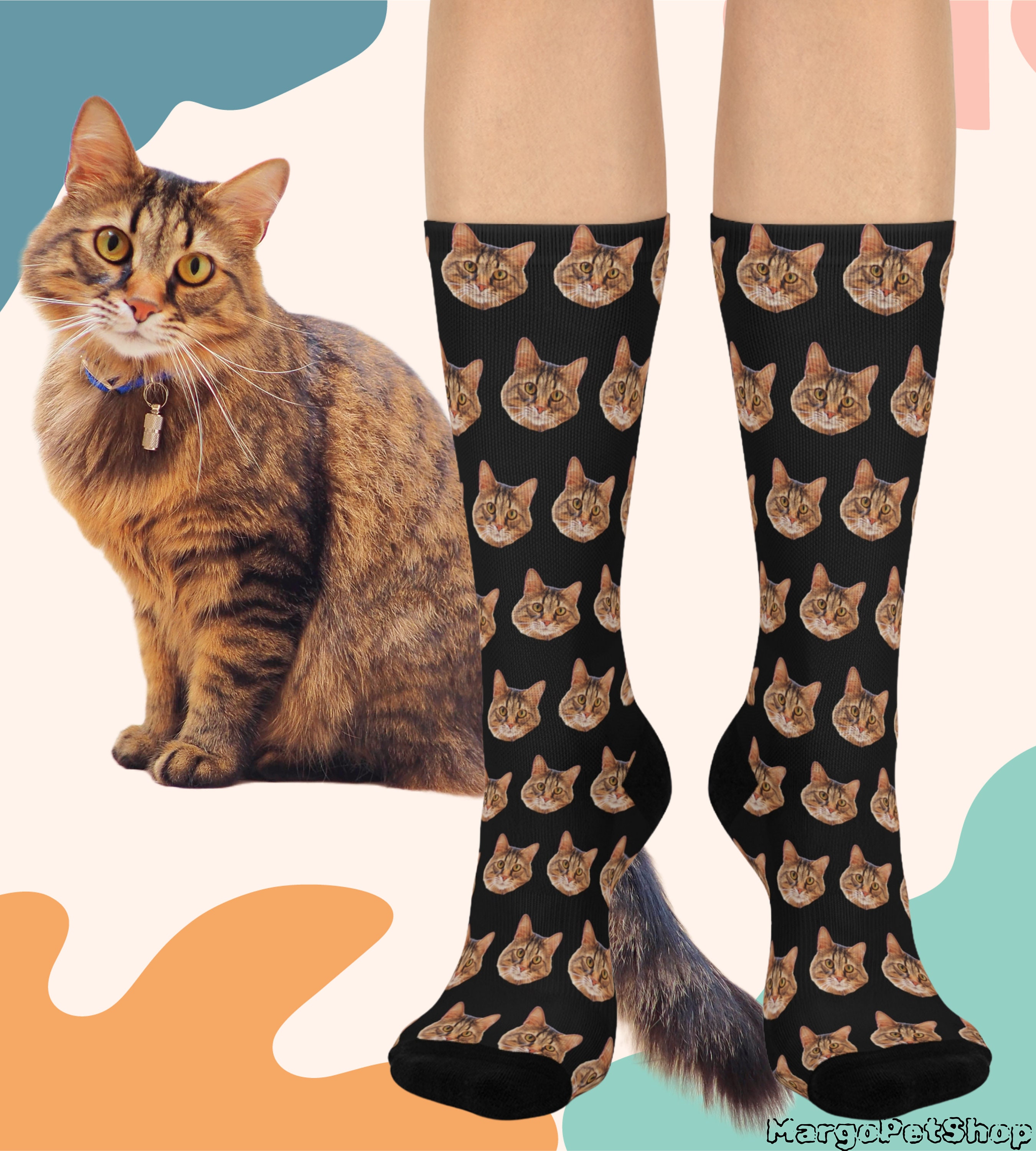 CUSTOM Cat Socks Cat Photo Socks GIFT Personalized Socks CUSTOM Pet ...