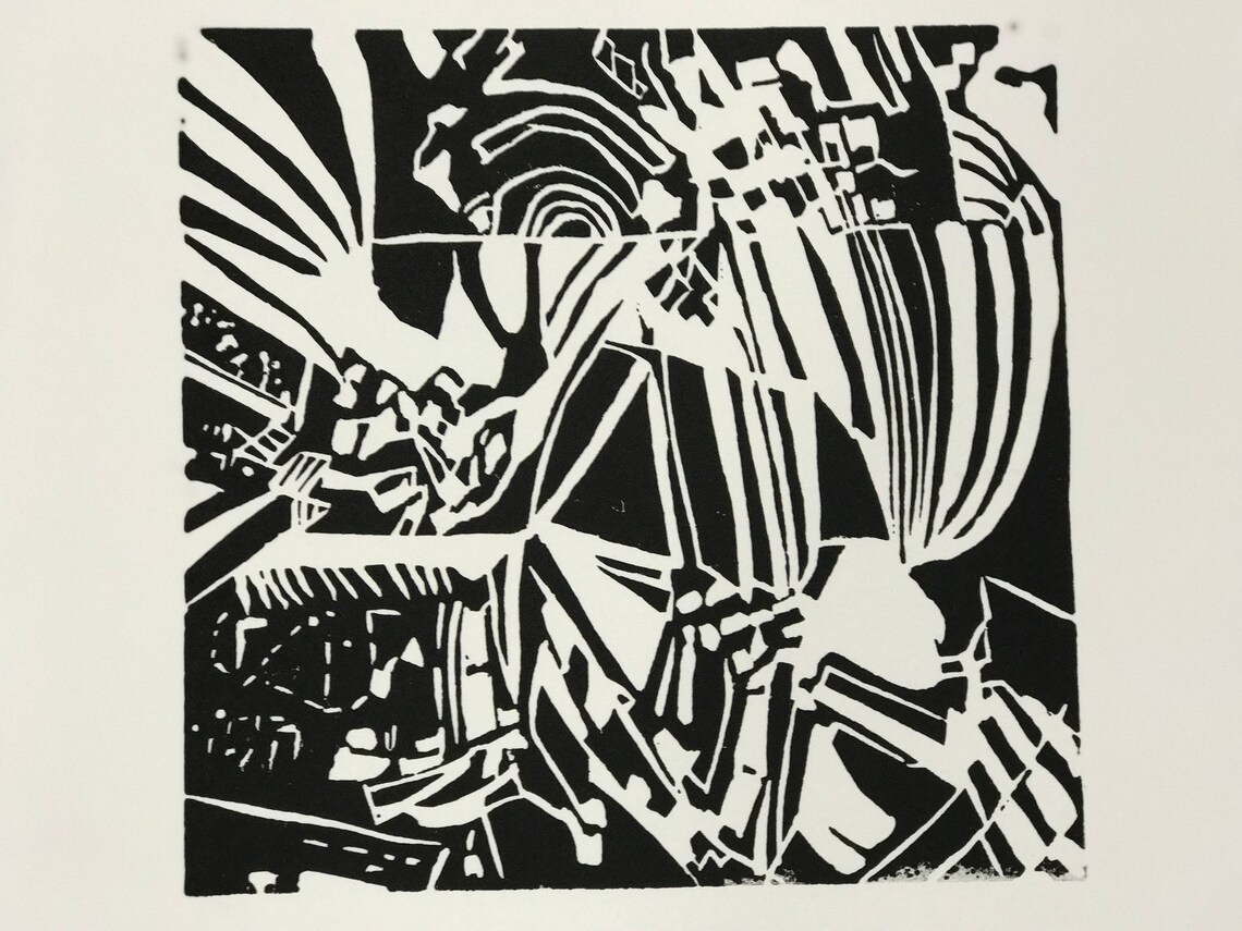 Linograbado, 7 x 7 Original hecho a mano impresión - Etsy España