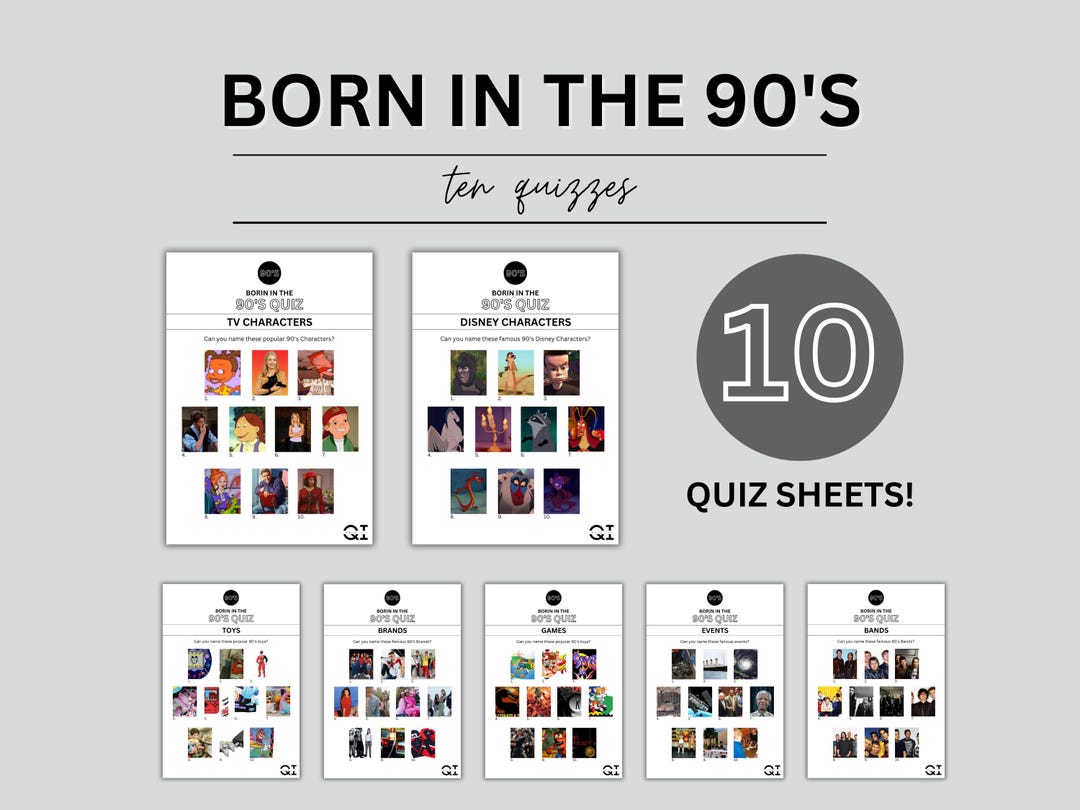 90s Quiz Bundle, Party Games (digital Download) - Etsy