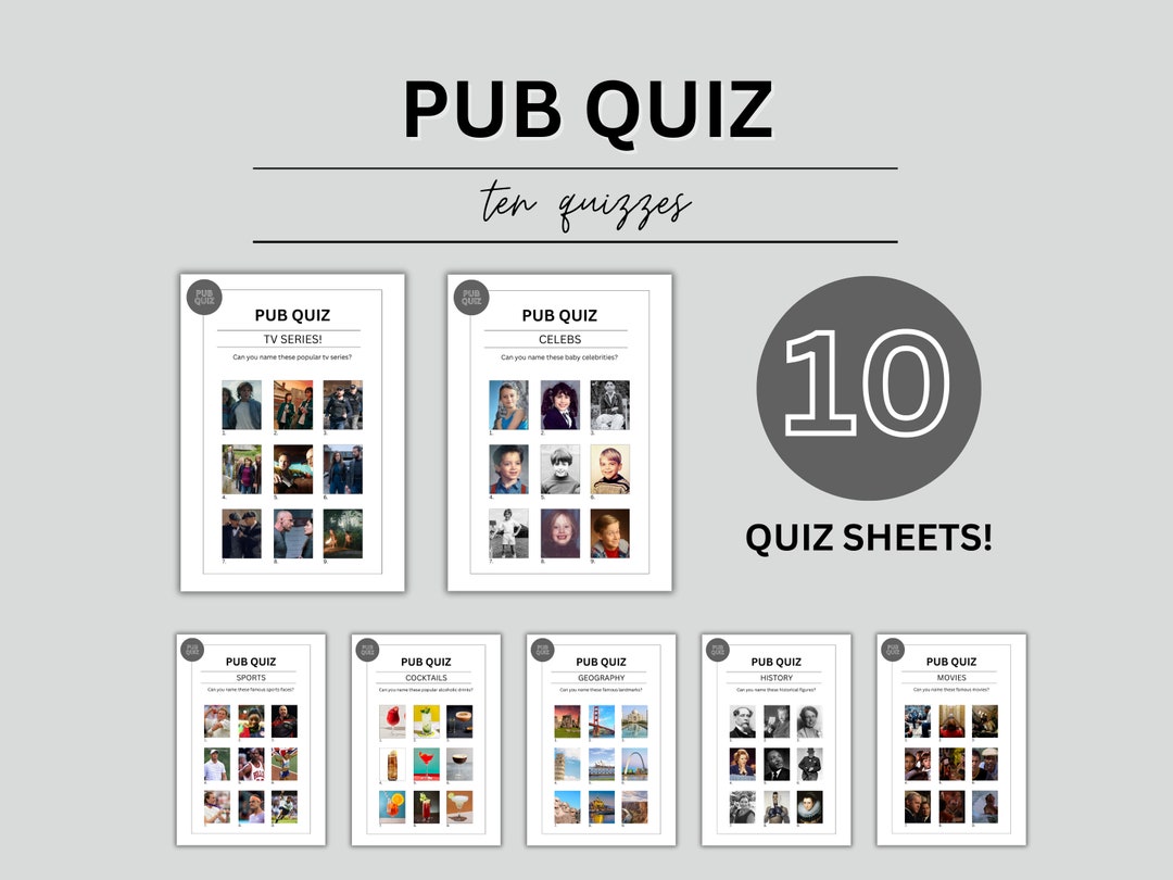 Pub Quiz Bundle, Trivia Games, Movie, Sports, TV (digital Download) - Etsy