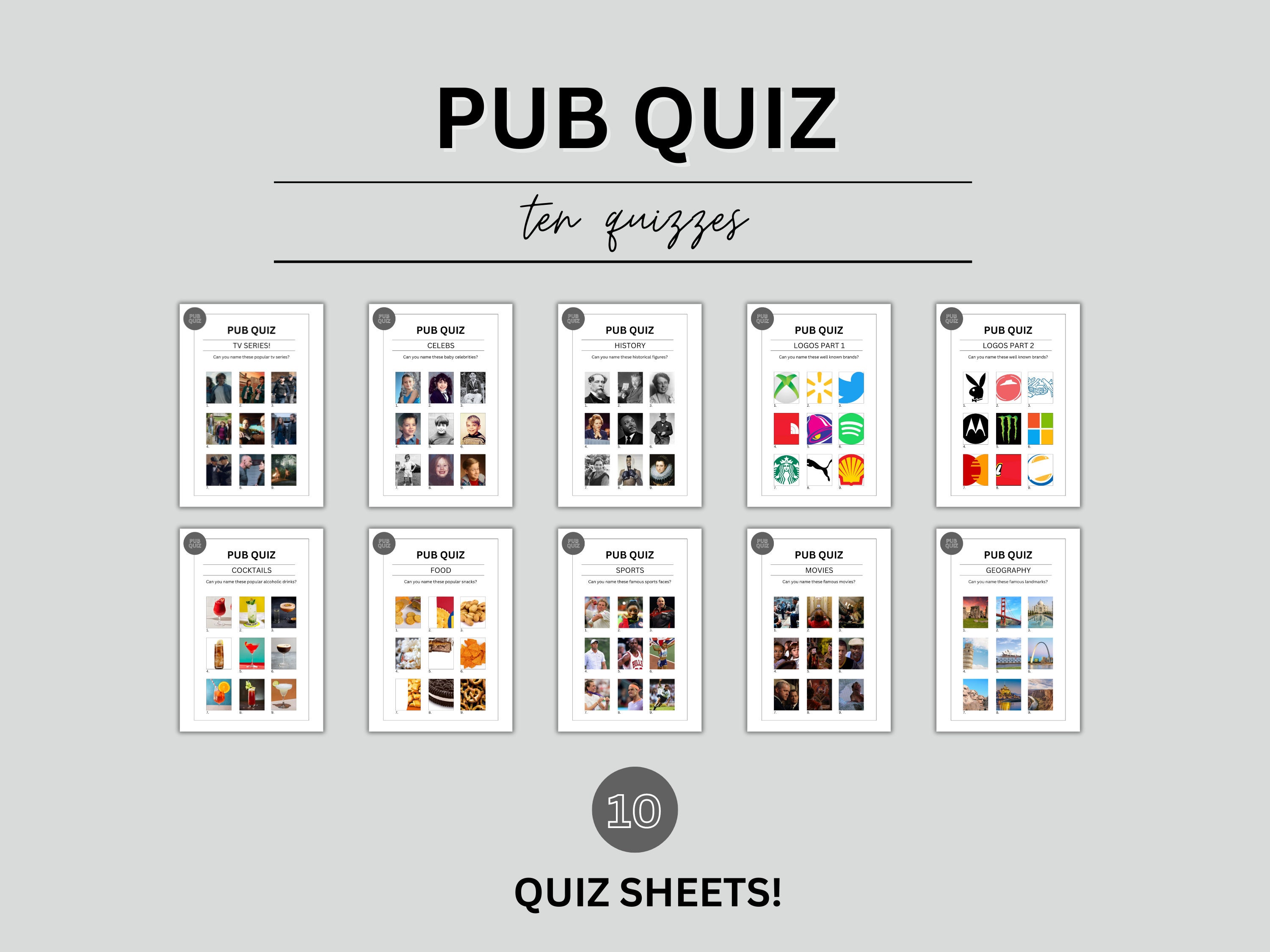 Pub Quiz Bundle, Trivia Games, Movie, Sports, TV (digital Download) - Etsy