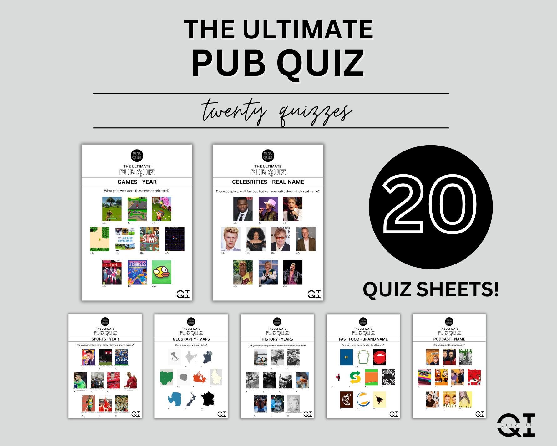 Ultimate Pub Quiz Bundle, 20 Printable Games (digital Download) - Etsy UK