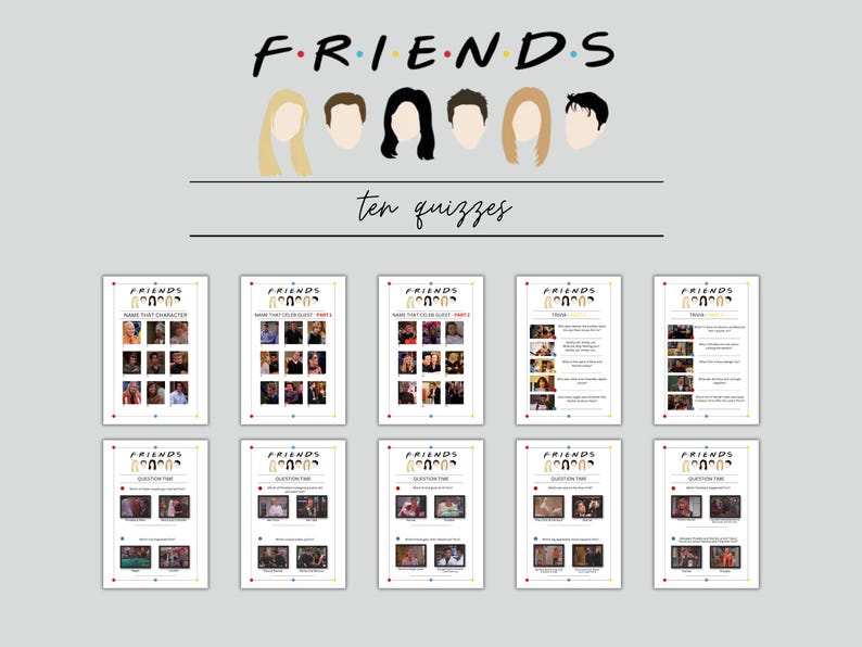 Friends TV Show Quiz Bundle, 10 Games (digital Download) - Etsy