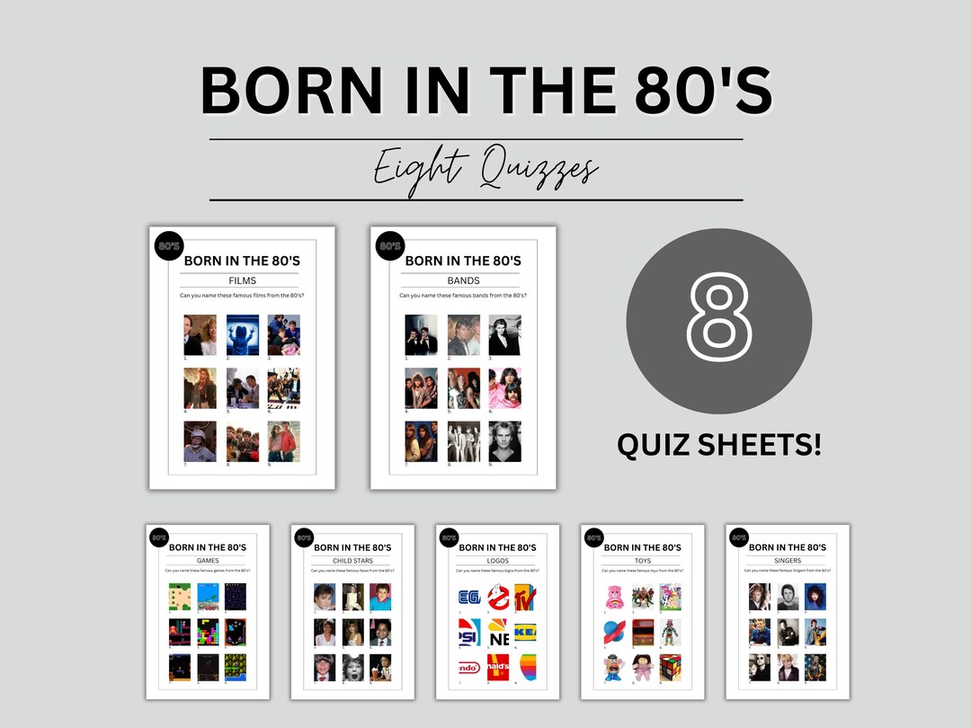 80s Trivia Quiz Bundle, Party Games (digital Download) - Etsy