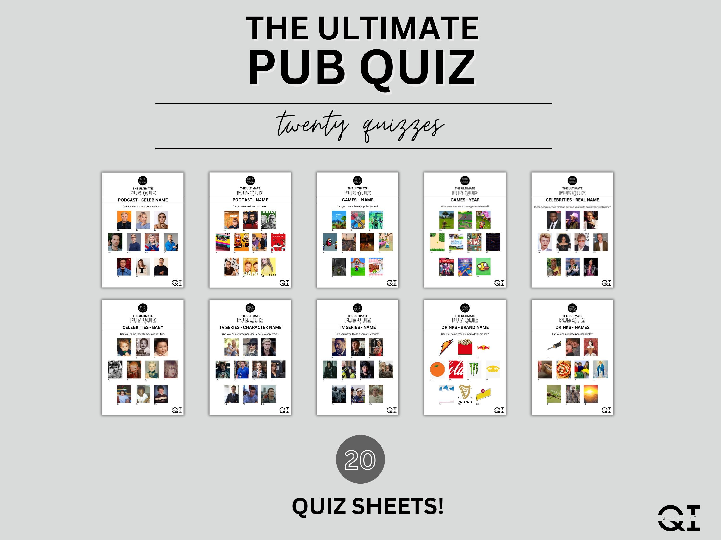 Ultimate Pub Quiz Bundle, 20 Printable Games (digital Download) - Etsy UK