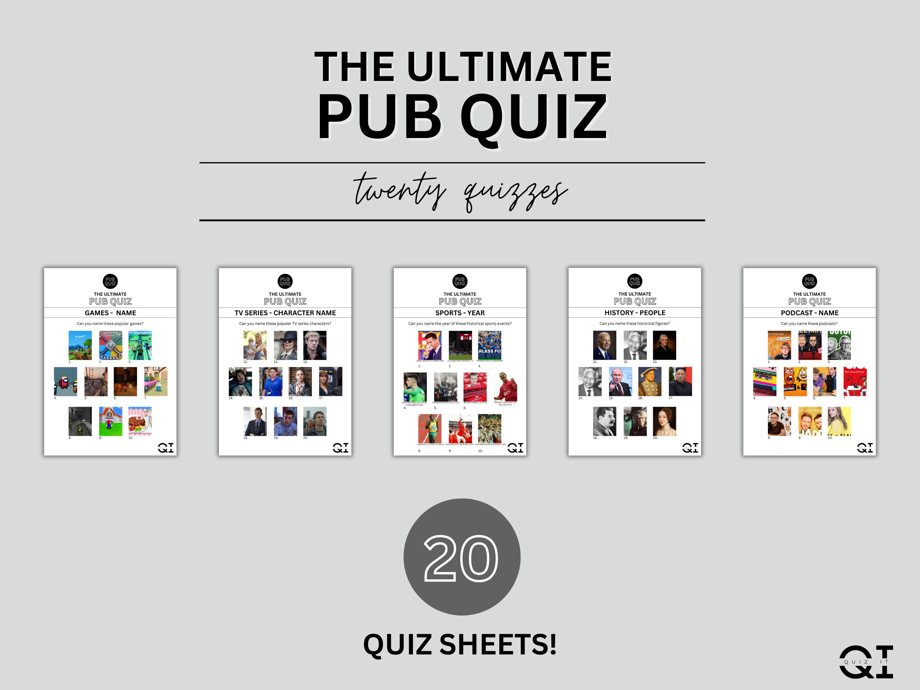 Ultimate Pub Quiz Bundle, 20 Printable Games (digital Download) - Etsy UK