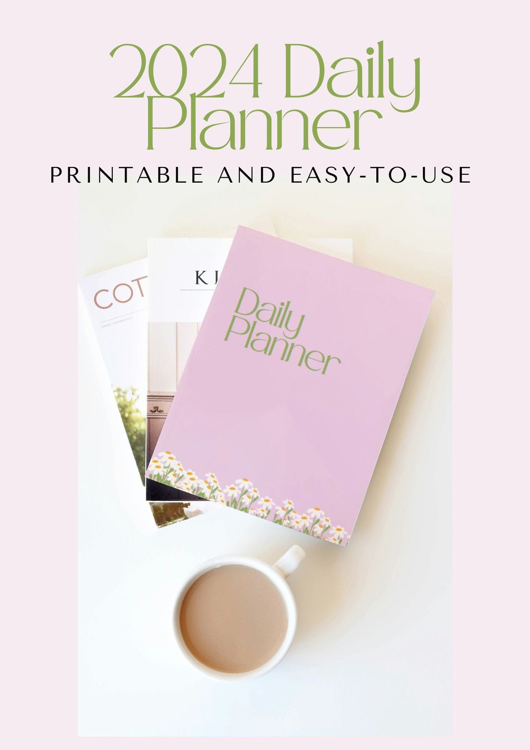 2024 Printable Daily Planner L Digital Planner L Portrait L Monthly ...