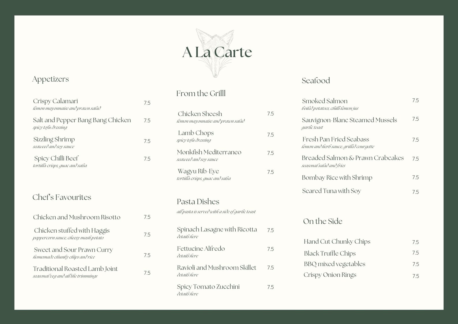 Classy & Traditional Restaurant Menu, A La Carte Menu, Michelin Star ...