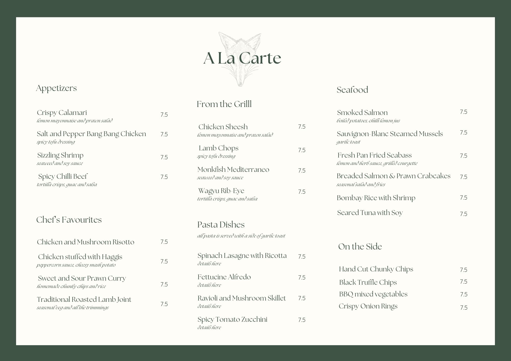 Classy & Traditional Restaurant Menu, A La Carte Menu, Michelin Star ...