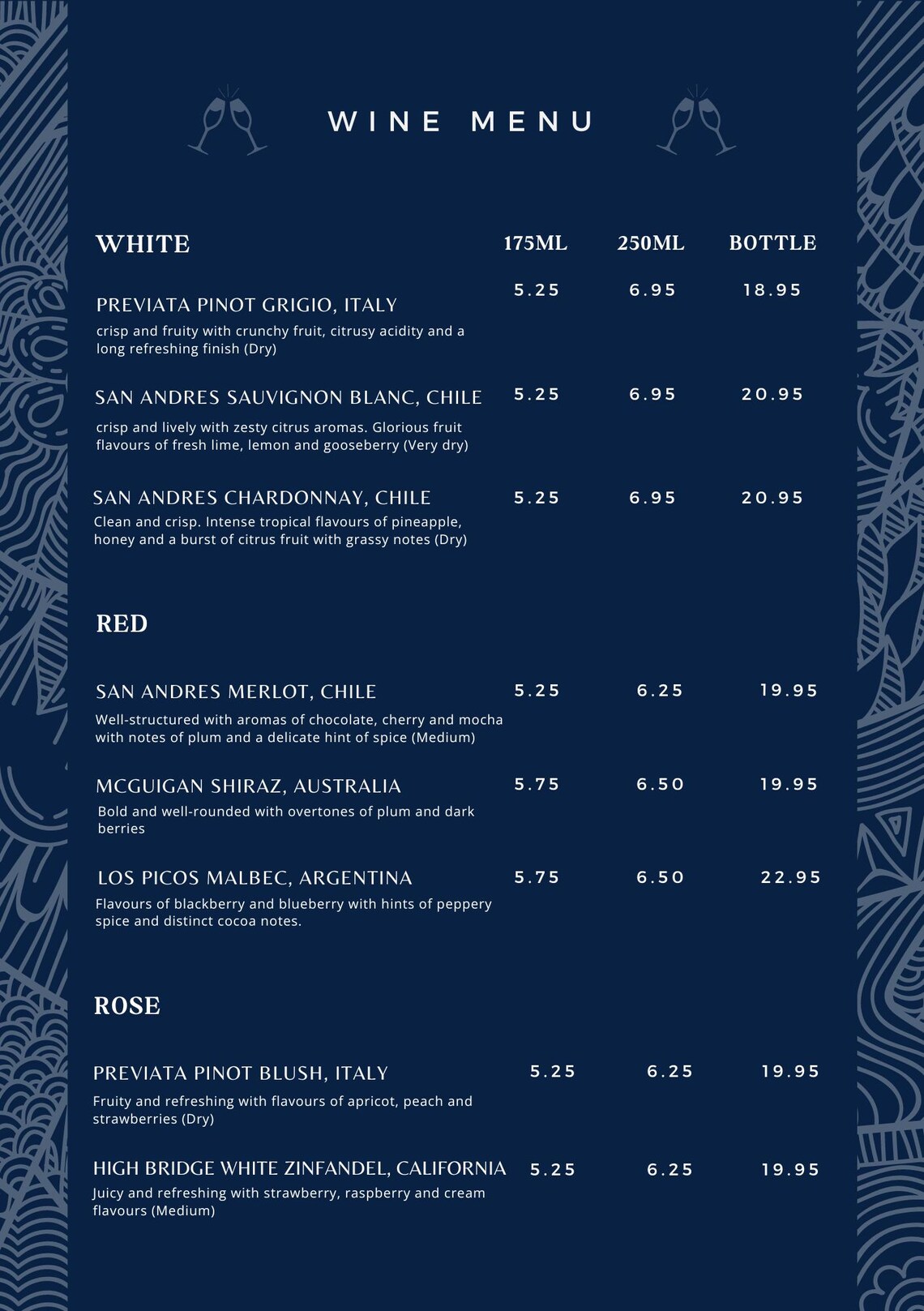 Modern & Classy Bar Menu, Wedding Bar Menu, Event Menu, Drink List ...