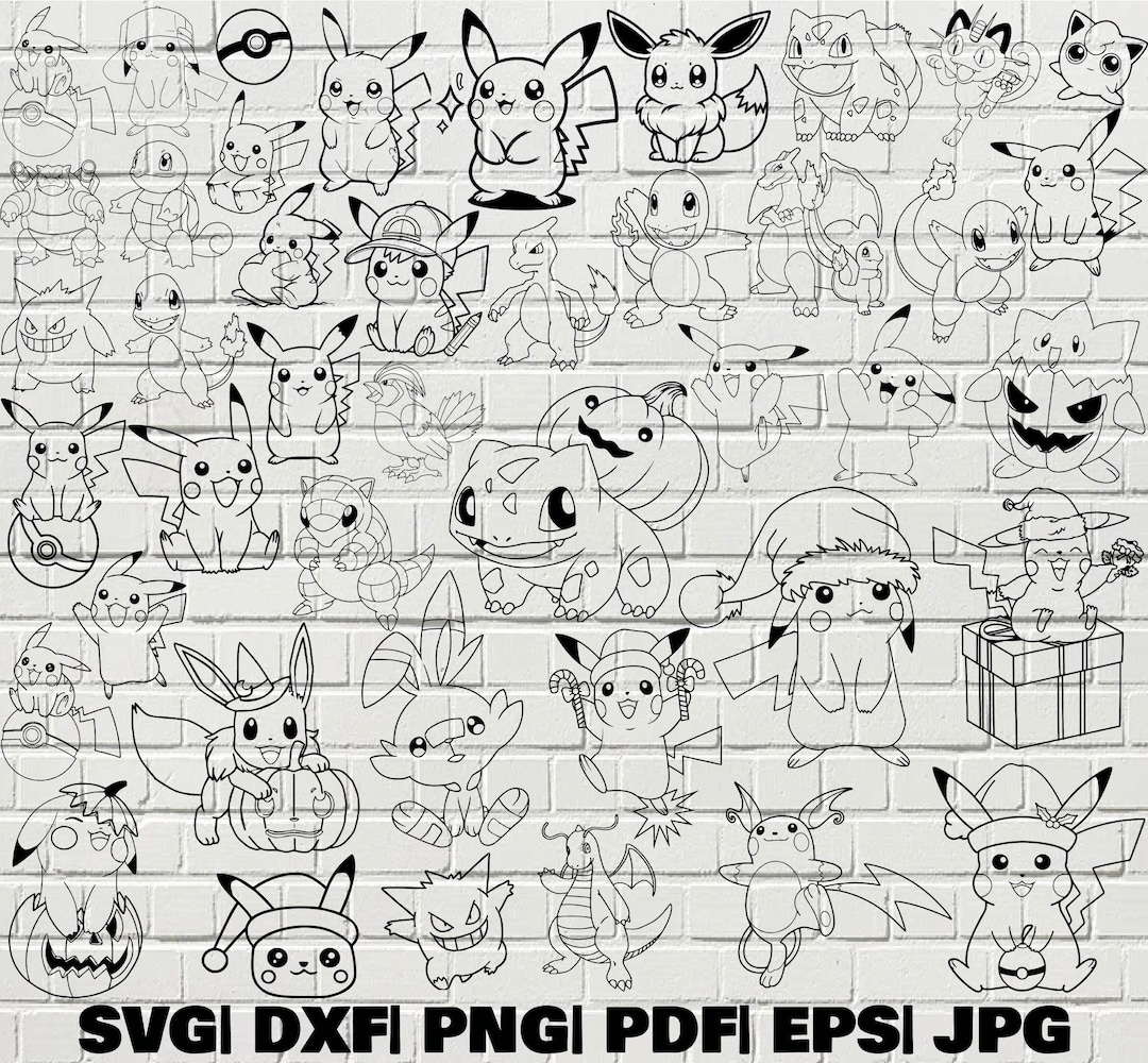 Pokemon Svg Bundle Pokemon Outline Svg Bundle Pokemon Svg Cut Files for ...