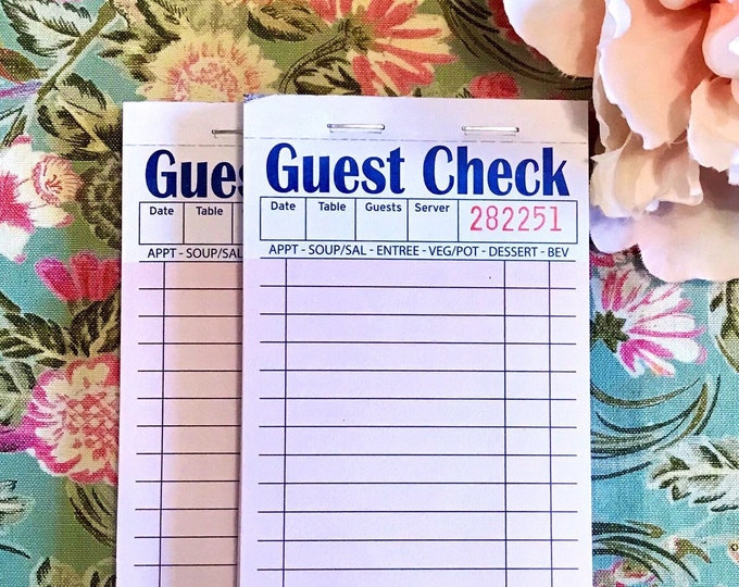 Diner Guest Checks Vintage Retro Style for Junk Journaling 1 - Etsy