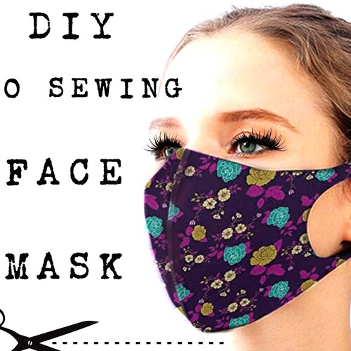 No Sew Face Mask Pattern Template DIY EASY Mask Download 3 - Etsy