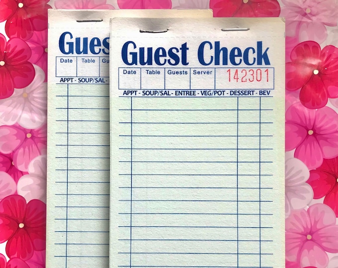 Diner Guest Checks Vintage Retro Style for Junk Journaling, 1 Book (50 ...
