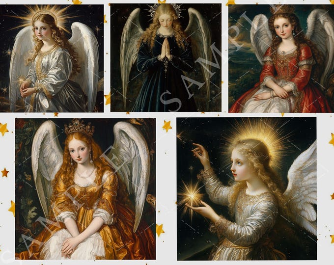 Printable Angels Collage Sheet, Beautiful Angel Images for Junk ...