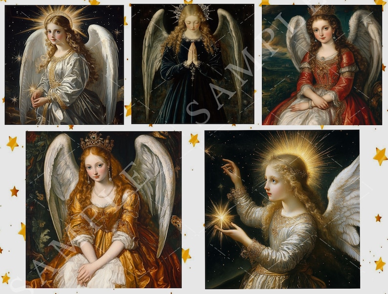 Printable Angels Collage Sheet, Beautiful Angel Images for Junk ...